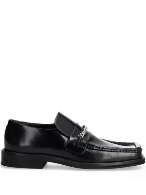 Martine Rose Leather Loafers With Chain Detail - Black
