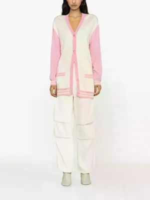 Moschino Monogram Jacquard V-neck Cardigan