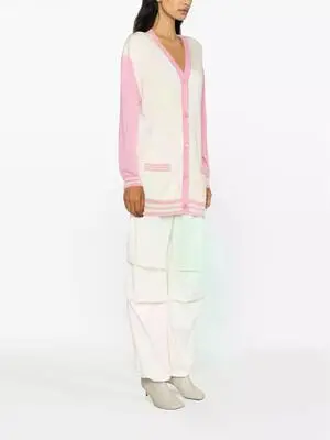Moschino Monogram Jacquard V-neck Cardigan