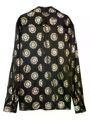 EDWARD CRUTCHLEY Metallic-print Silk Shirt