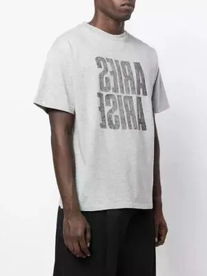 Aries Logo-print Cotton T-shirt - Grey
