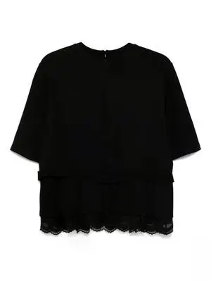 Dice Kayek Cotton T-shirt With Lace Detailing
