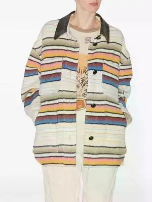 MARANT ETOILE Dayvi Striped Cotton-wool Blend Coat