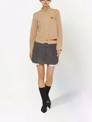 Miu Miu Prince Of Wales Check Mini Skirt - Grey