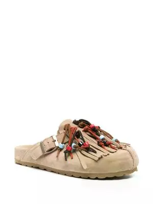 SCAROSSO Gea Bead-detail Mules - Neutrals