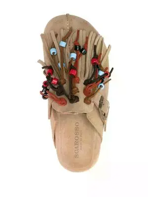 SCAROSSO Gea Bead-detail Mules - Neutrals