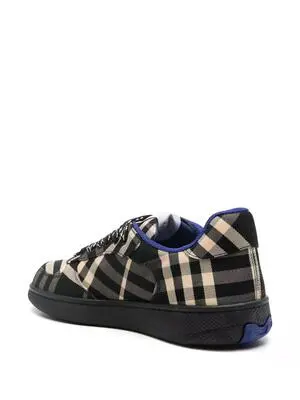 Burberry Check Canvas Sneakers - Black