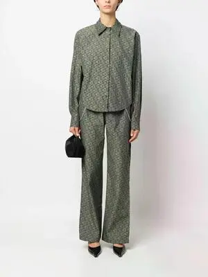 Gcds Open-leg Monogram Trousers