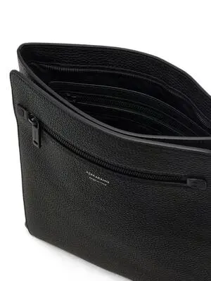 FERRAGAMO Rubberized Calf Leather Messenger Bag