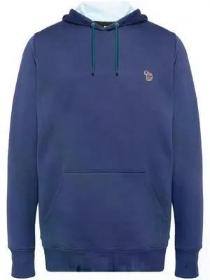 Paul Smith Zebra Logo Organic Cotton Hoodie - Blue