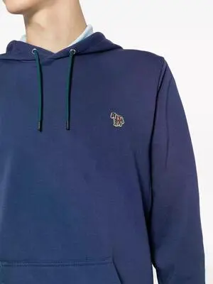 Paul Smith Zebra Logo Organic Cotton Hoodie - Blue