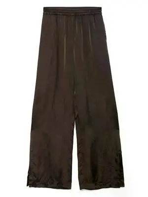 Aspesi Satin Wide-leg Trousers - Brown