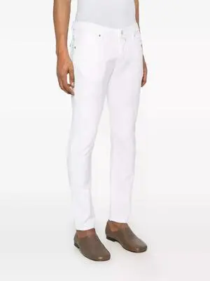 Incotex Logo-patch Tapered Trousers - White