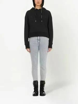 Balmain Rhinestone Embellished Cotton Hoodie