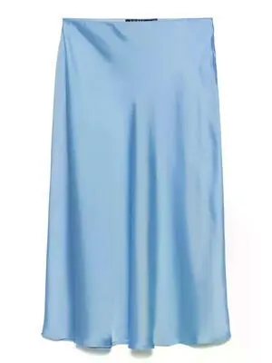 Ralph Lauren Satin Midi Skirt - Blue
