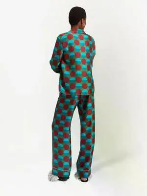 La DoubleJ Graphic-print Silk Pyjama Set