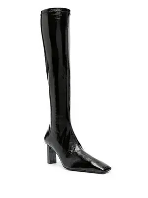 COURREGES 80mm Knee-high Leather Boots