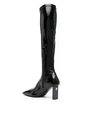 COURREGES 80mm Knee-high Leather Boots