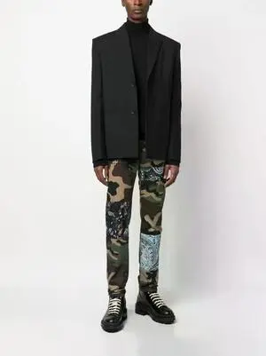 Philipp Plein Camouflage Print Patchwork Jeans - Green