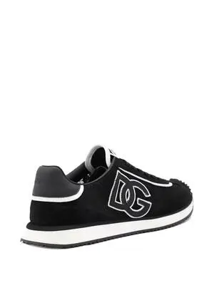 Dolce & Gabbana Logo Patch Lace Up Sneakers - Black