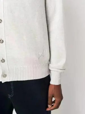 BARRIE Cashmere V-neck Cardigan - Grey