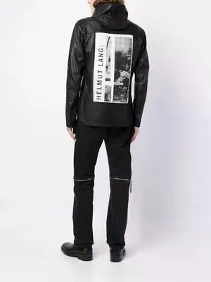 Helmut Lang Photograph Print Leather Jacket