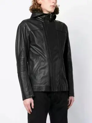 Helmut Lang Photograph Print Leather Jacket