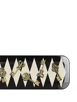 FORNASETTI Chiavi Gold And Rombi Tray - Black