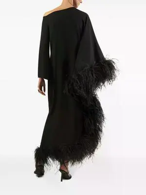 TALLER MARMO Feather-trimmed Maxi Dress