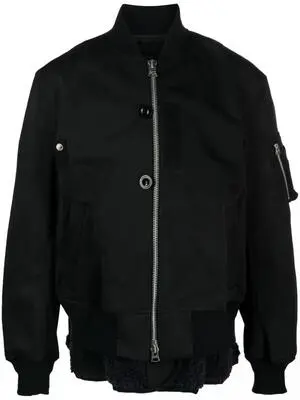Sacai Layered Band-collar Bomber Jacket - Black