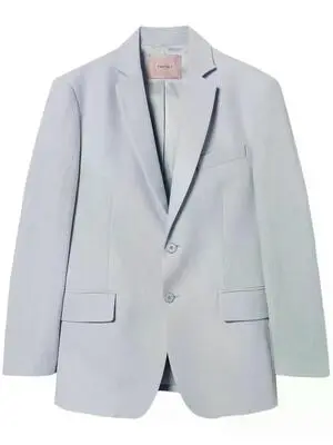 TWINSET Twill Single-breasted Blazer - Grey
