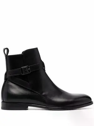 SCAROSSO Lara Buckled Ankle Boots - Black