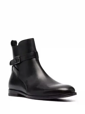 SCAROSSO Lara Buckled Ankle Boots - Black