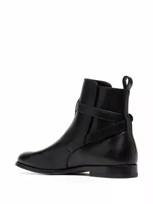 SCAROSSO Lara Buckled Ankle Boots - Black