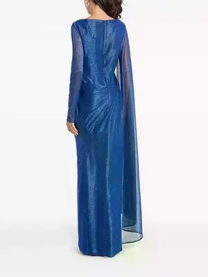 Talbot Runhof Metallic Draped Gown