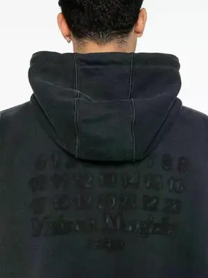 MAISON MARGIELA Embroidered Logo Hoodie - Grey