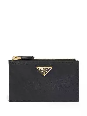Prada Leather Logo-plaque Card Holder - Black