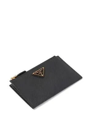 Prada Leather Logo-plaque Card Holder - Black