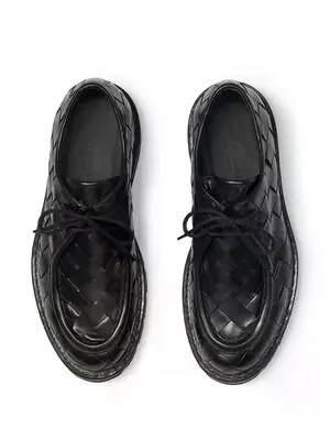 SCAROSSO Damiano Woven Leather Derby Shoes