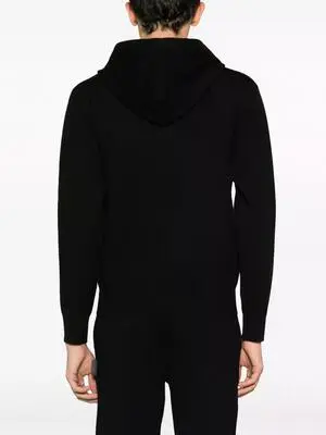 Sandro Zip-up Long-sleeved Hoodie - Black