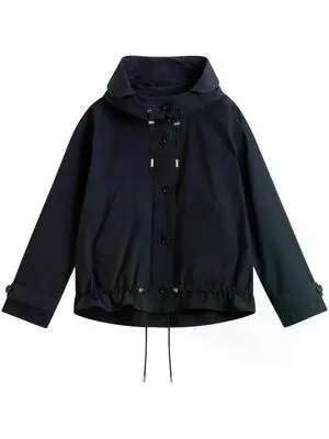 Woolrich Short Parka With Drawstring Hood - Blue