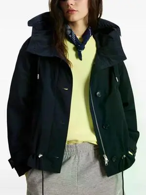 Woolrich Short Parka With Drawstring Hood - Blue