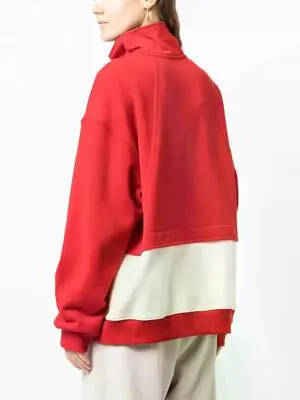 Goen.j Contrast-panel Half-zip Sweatshirt