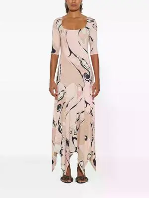 Emilio Pucci Orchidee-print Dress - Neutrals