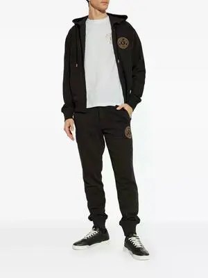 Versace Logo-Embroidered Hoodie Black