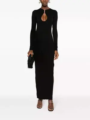 MANURI Chain-link Detail Maxi Dress - Black