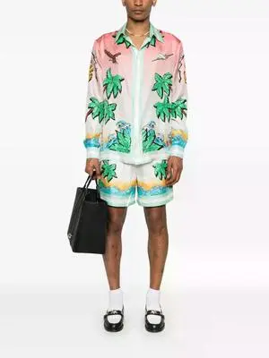Casablanca Tennis Club Shorts With Graphic Print - Pink