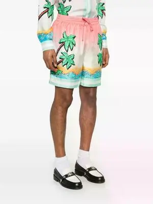 Casablanca Tennis Club Shorts With Graphic Print - Pink