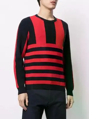 PORTS V Striped Fine Knit Jumper