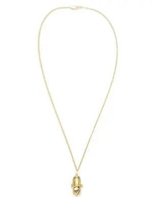 CAPSULE ELEVEN Plated Pyrite Crystal Pendant Necklace - Gold